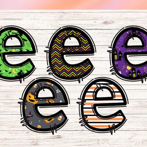 Spooky Halloween Printable PNG Doodle Letters, Doodle Alpha Bundle ...