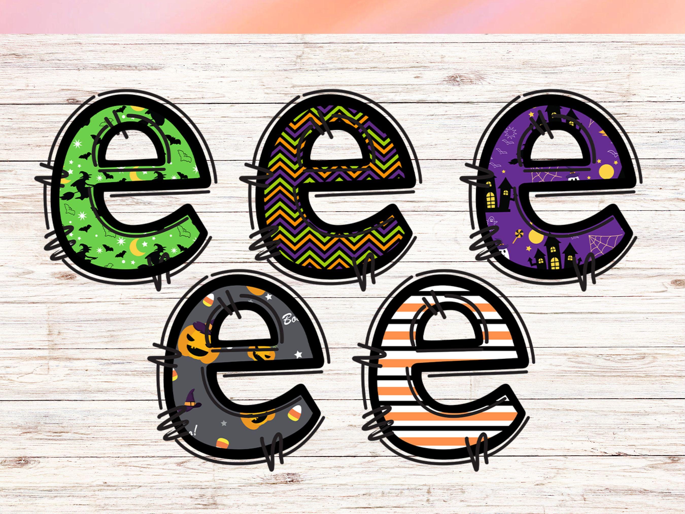 Spooky Halloween Printable PNG Doodle Letters, Doodle Alpha Bundle ...
