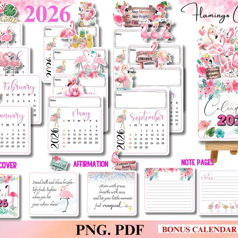 2026 Flamingo Planner - Etsy