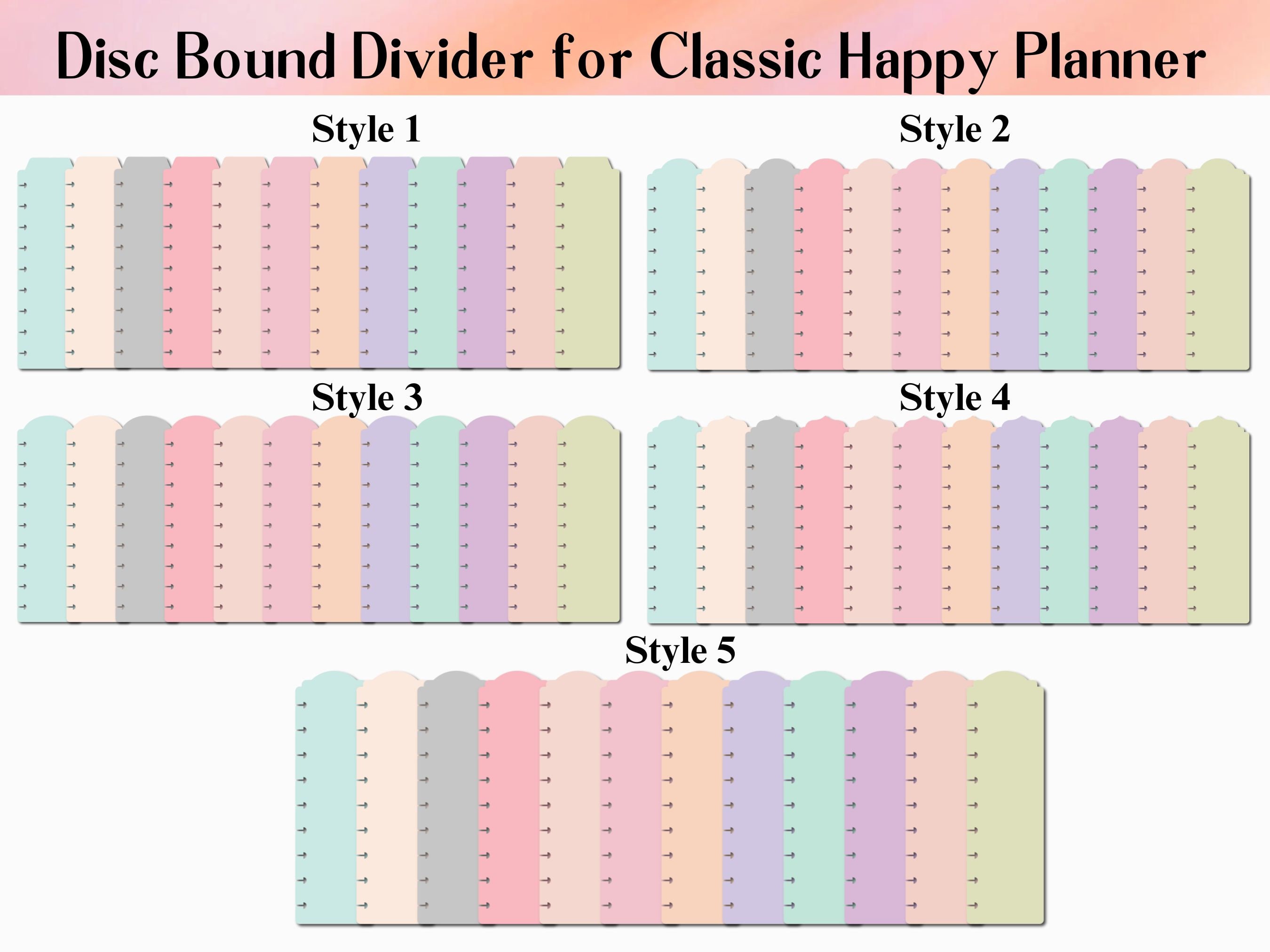 5 Styles Classic Happy Planner Bookmark SVG Template, Happy Planner ...