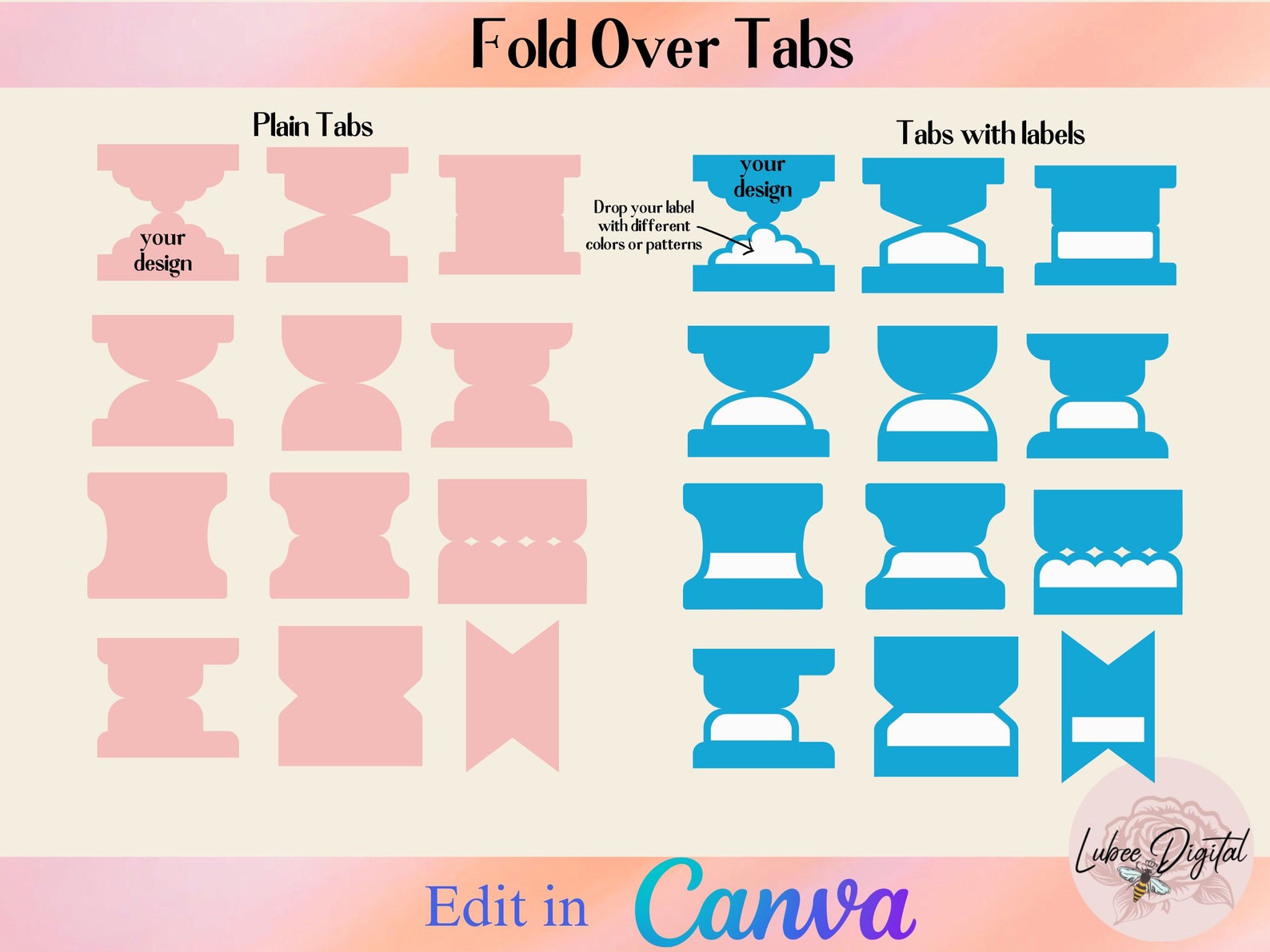 CANVA Planner Divider Tabs,editable Folder Tabs,make Your Own CANVA ...