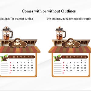 2026 Desk Monthly Coffee Calendar, Coffee Shop Calendar,mini Printable ...