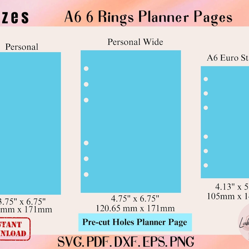 Planner Pages A6 Wide - Etsy