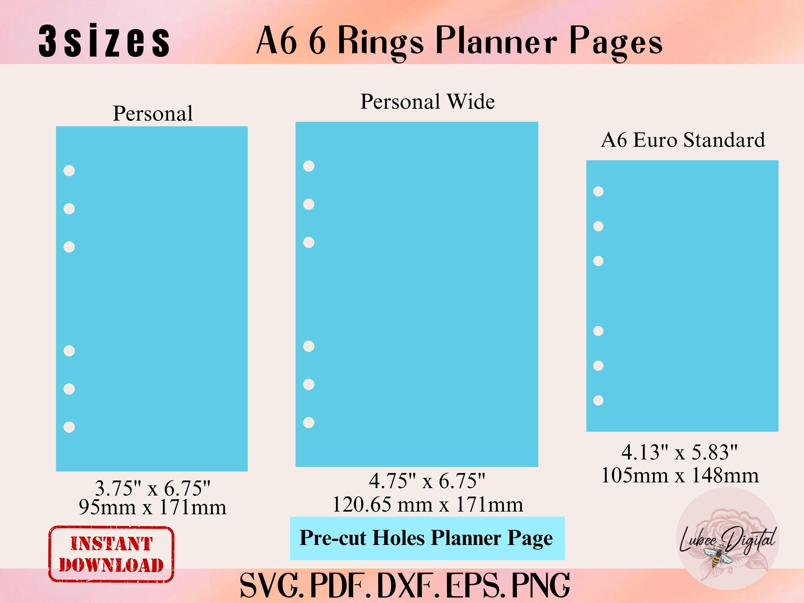 A6 Planner Insert Page Template,a6 Personal Planner A6 Personal Wide ...