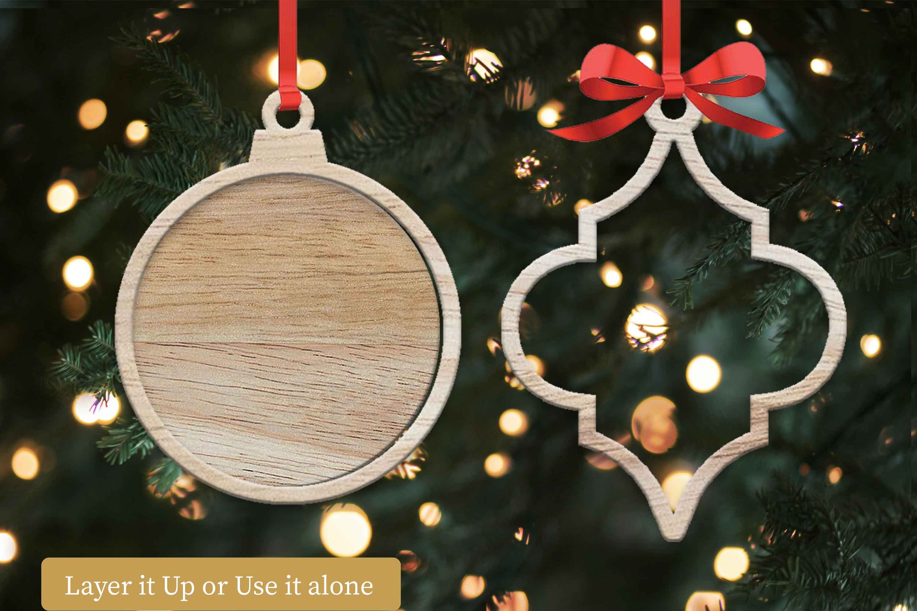 Personalized Blank Ornament SVG, Christmas Blank Laser Cut Template ...