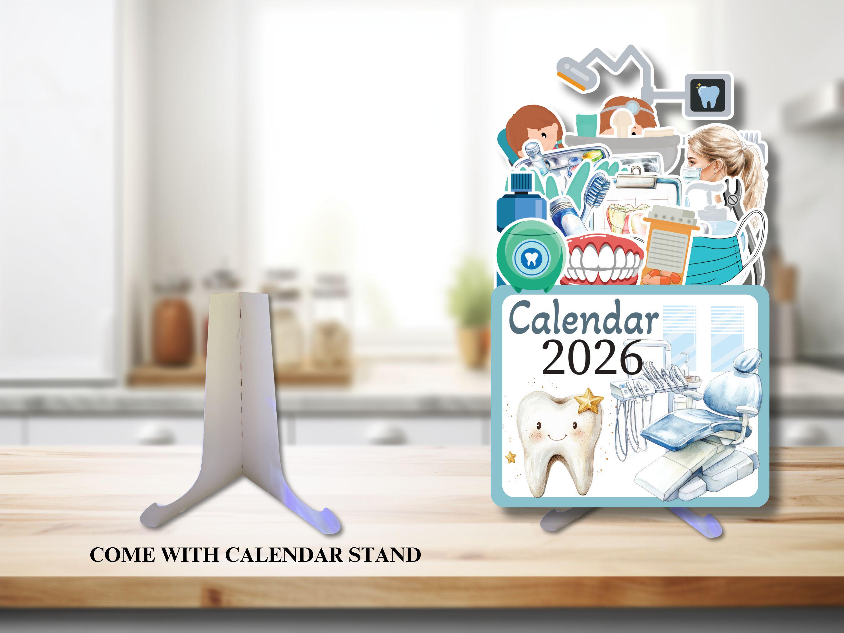 2026 Dentist Desk Calendar, Printable Dental Calendar, Hospital ...