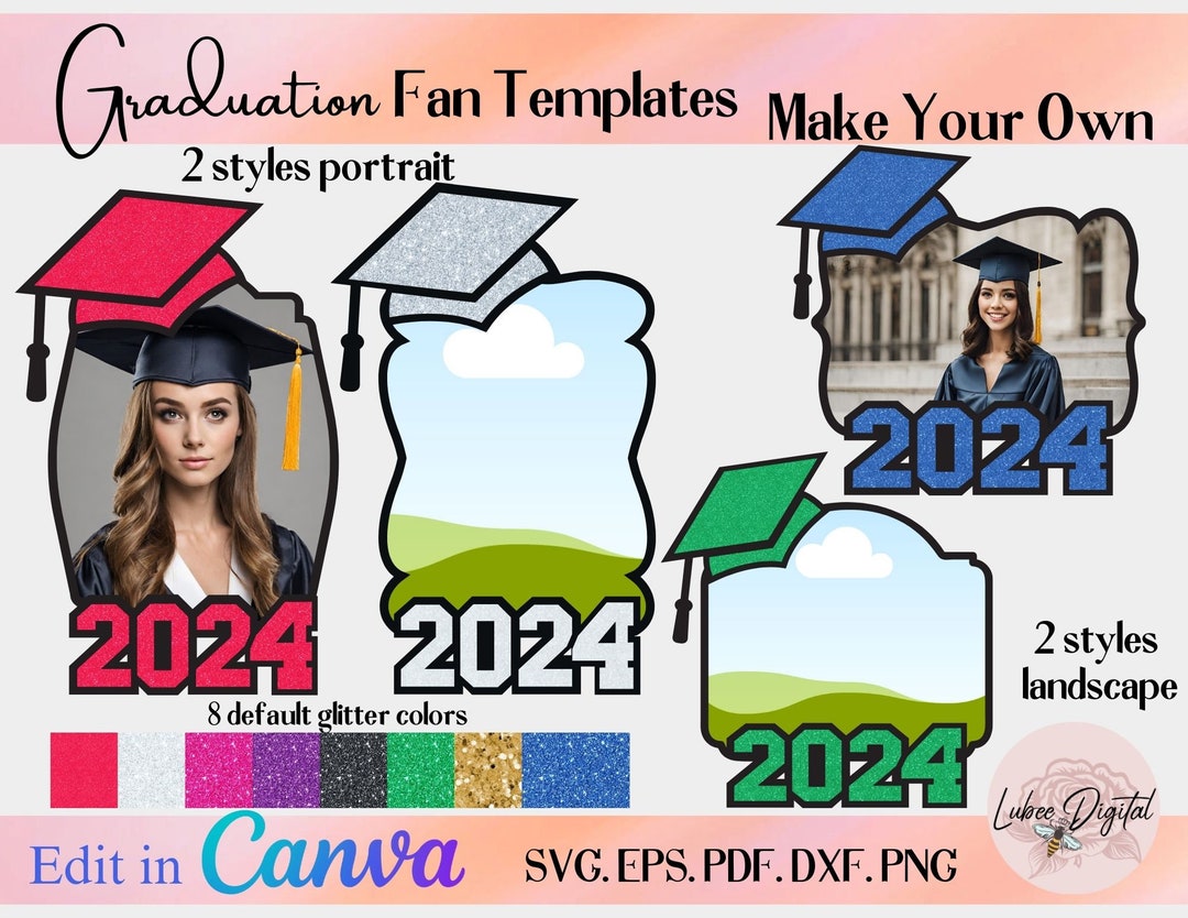 Graduation Fan Template, Canva Graduation Paddle Fan, Graduation Fan ...