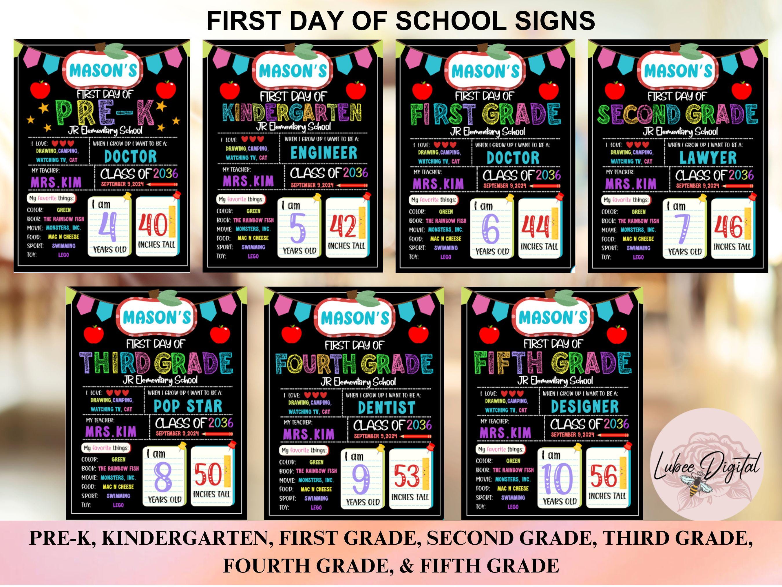 DIY Canva Template Printable Editable First Day of School Sign 1st Day ...