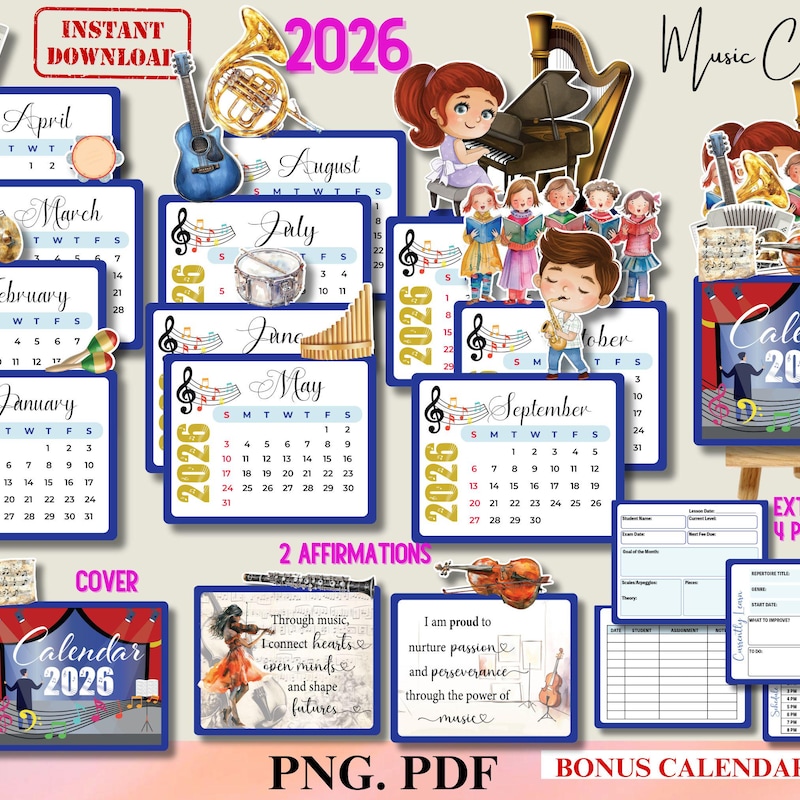 2026 Calendar Piano - Etsy