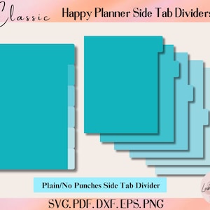 Classic Happy Planner Disc Bound Divider Template,binder Dividers Cut ...
