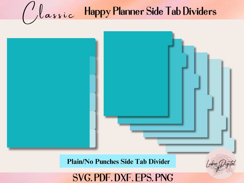 Classic Happy Planner Disc Bound Divider Template,binder Dividers Cut ...