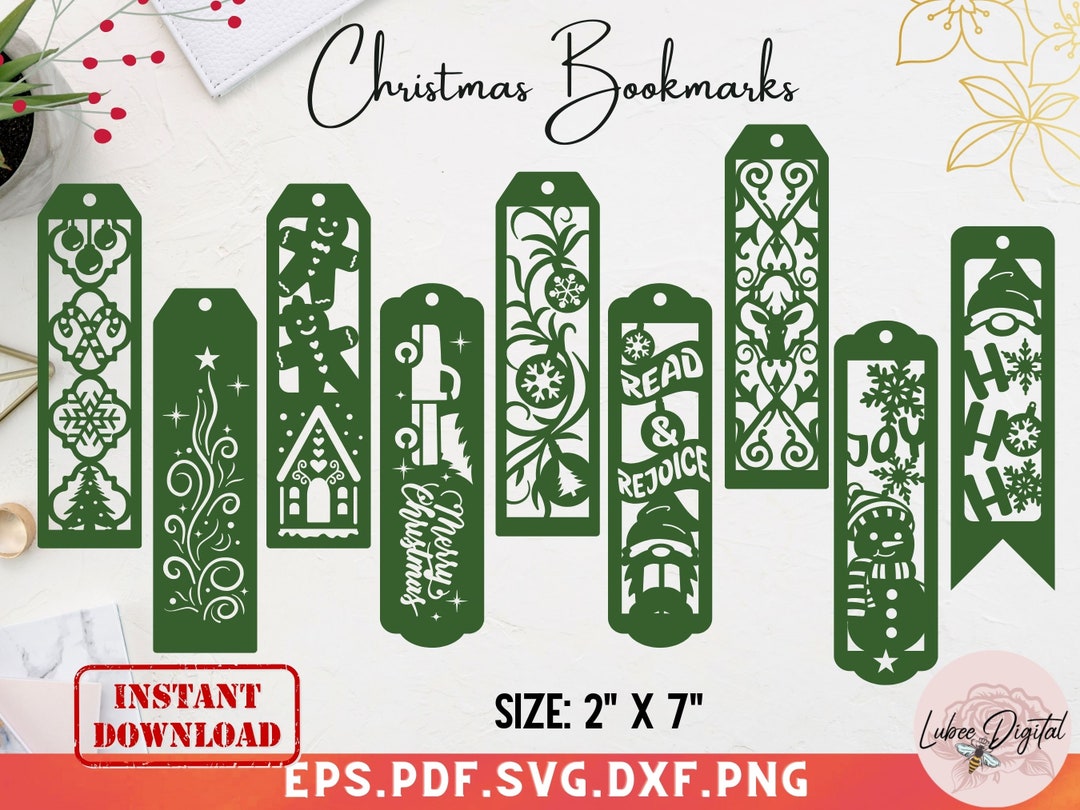 Bookmark Christmas SVG, Page Keeper Template,winter Bookmarks Paper Cut ...