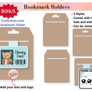 Printable Magnetic Bookmark,make Your Own CANVA Bookmark Template,drag ...