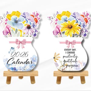 2025-2026 Flower Desk Calendar,printable Flowers Desk Calendar ...