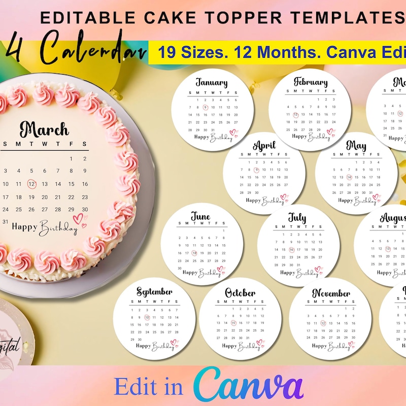 Cake Calendar - Etsy