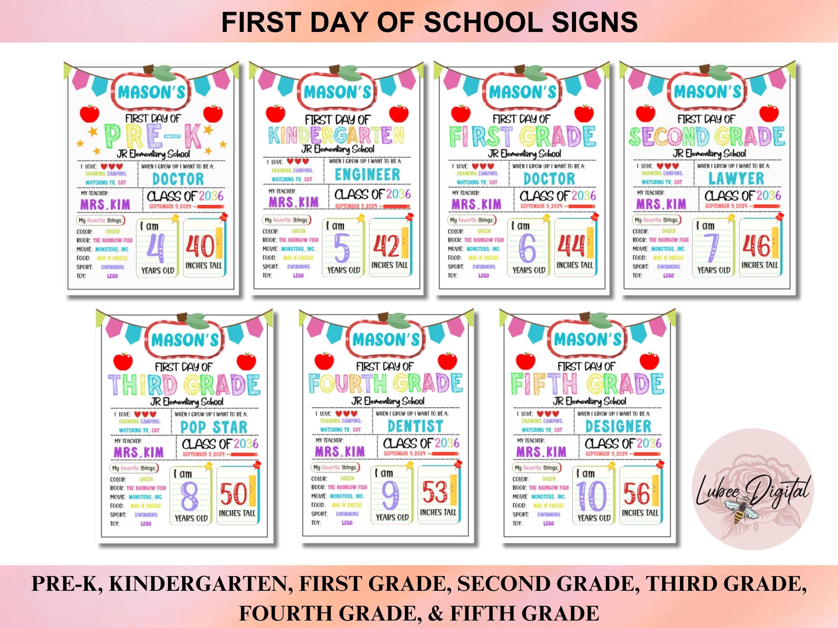 DIY Canva Template Printable Editable First Day of School Sign 1st Day ...