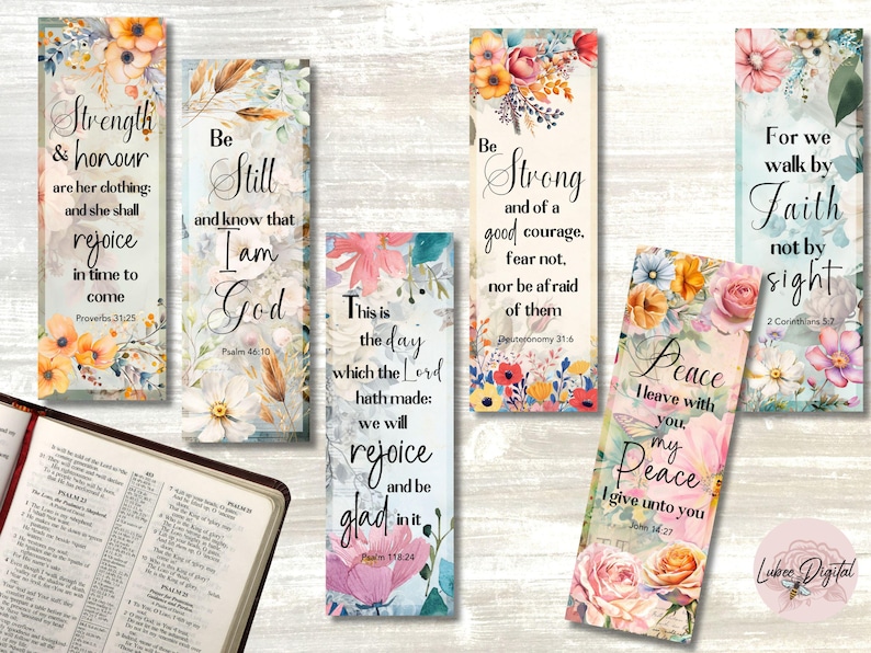 Printable Bible Verse Bookmarks, Scripture Digital Bookmark,printable ...