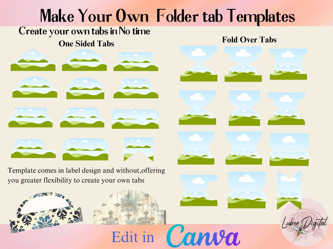 CANVA Planner Divider Tabs,editable Folder Tabs,make Your Own CANVA ...