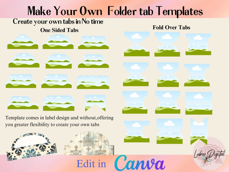 CANVA Planner Divider Tabs,editable Folder Tabs,make Your Own CANVA ...