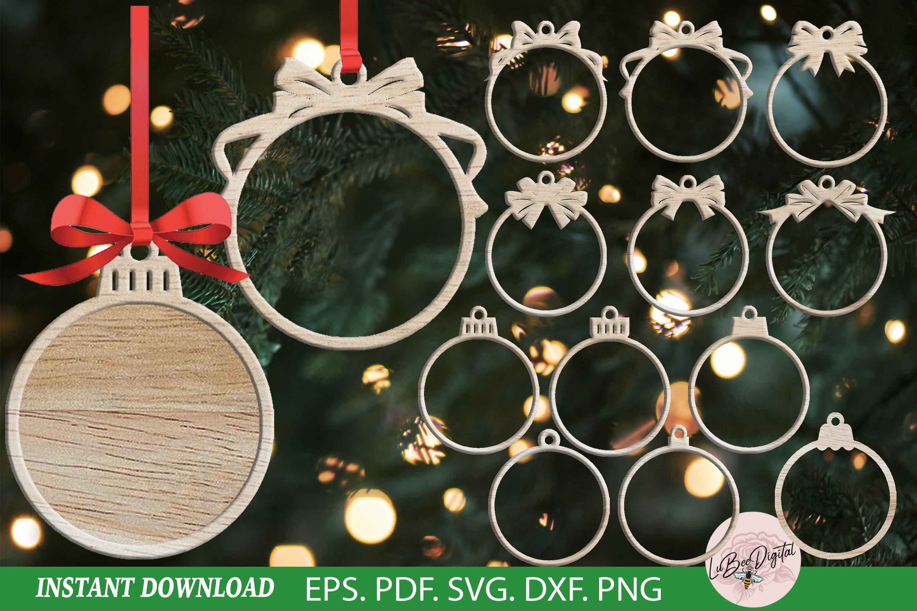 Personalized Blank Ornament SVG, Christmas Blank Laser Cut Template ...