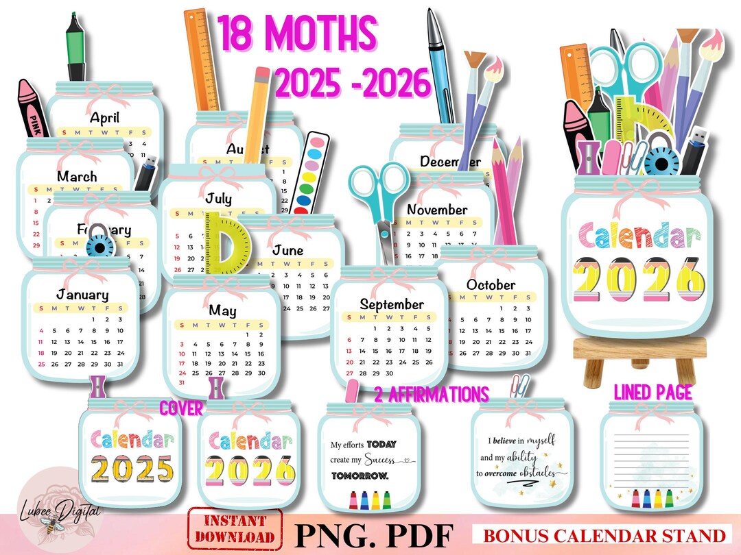 2025-2026 Desk Teacher Calendar Printable Calendar,school Calendar ...
