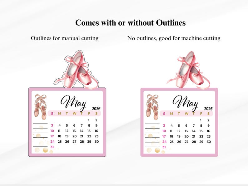 2026 Ballerina Printable Desk Calendar,dance Calendar,monthly Calendar ...