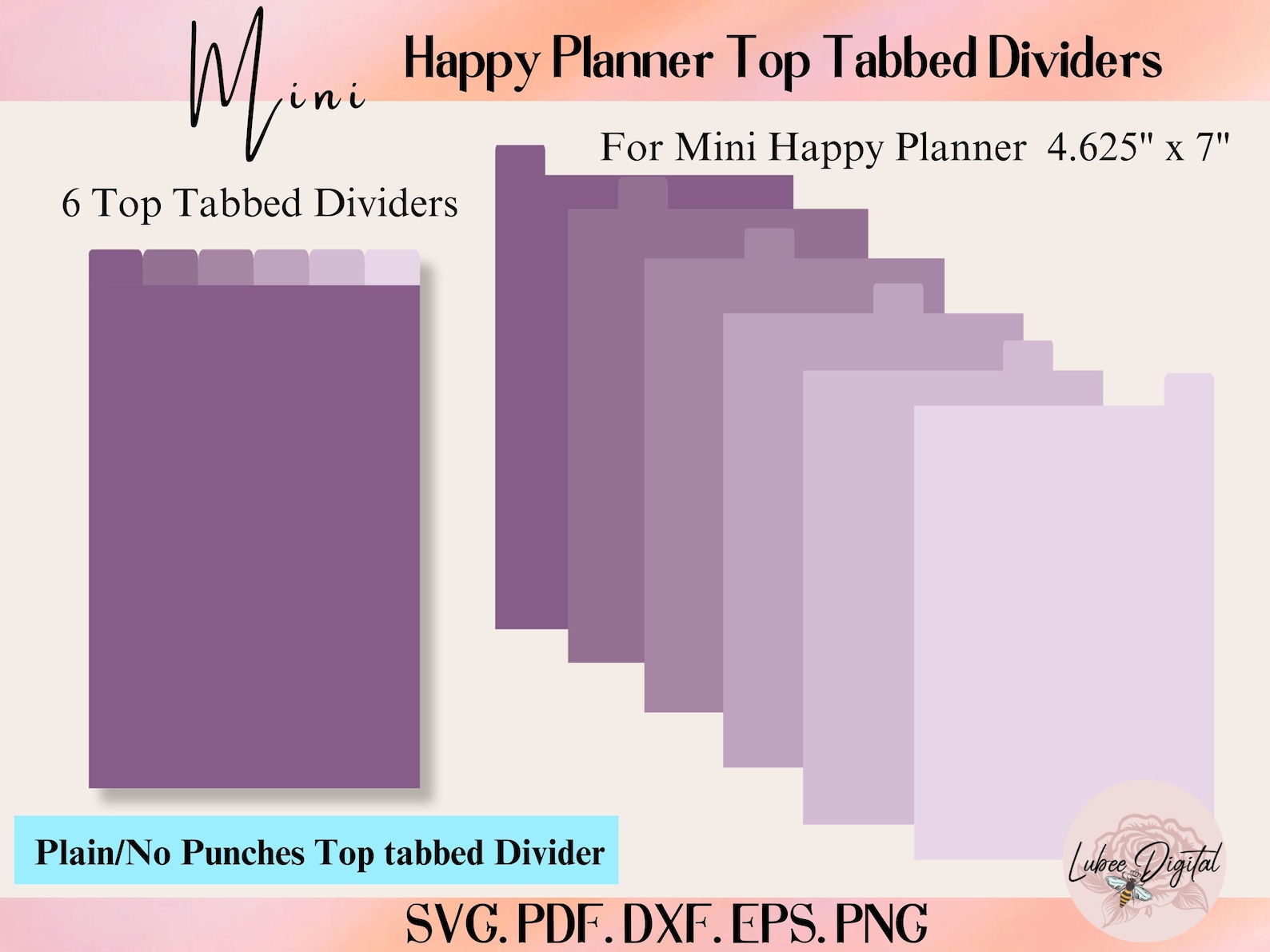Mini Happy Planner Disc Bound Divider Template,binder Dividers Cut File ...