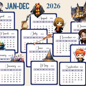 2025-2026 Wizard Desk Calendar, Wizard Academy Desk Calendar With DIY ...
