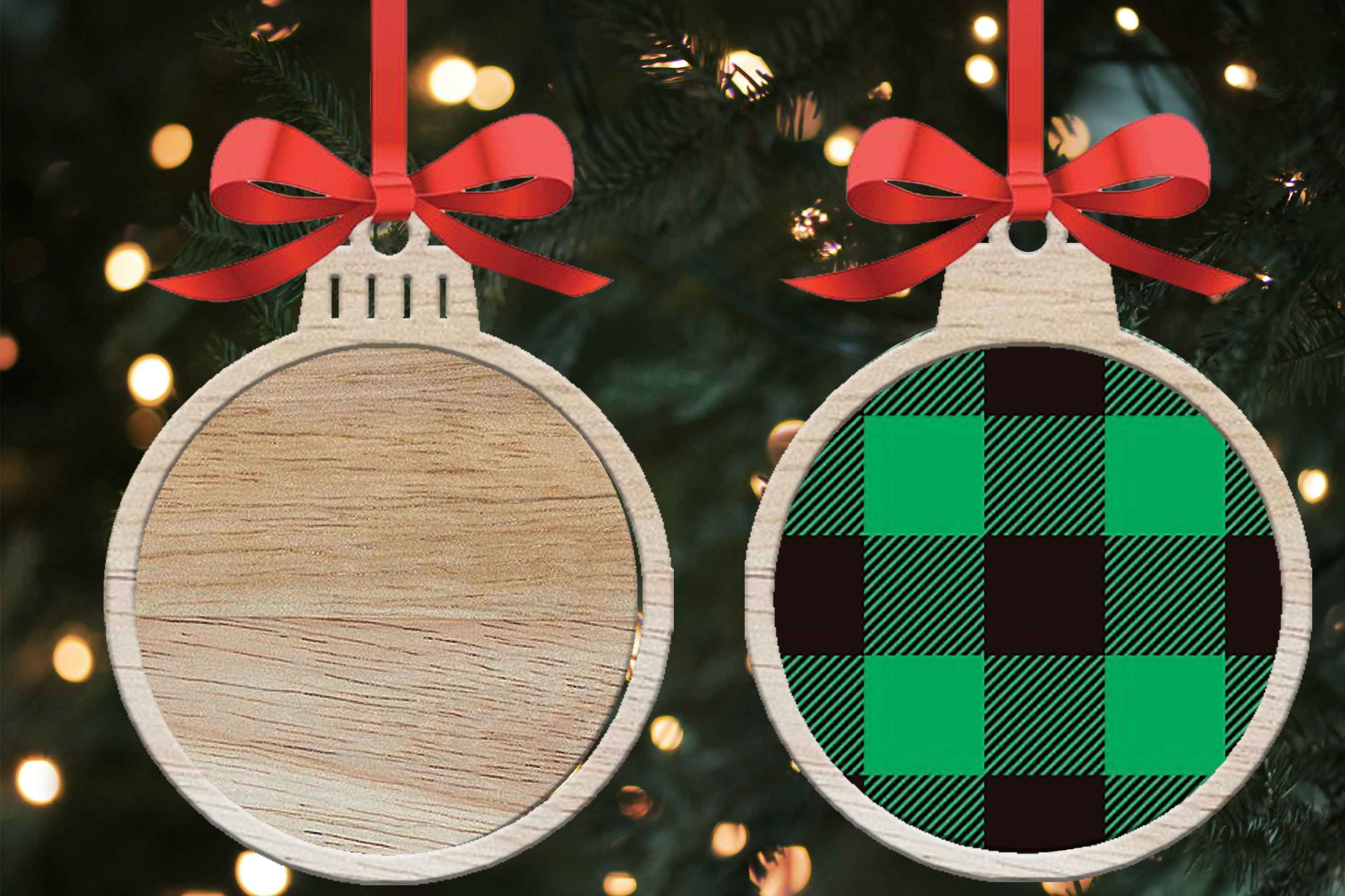 Personalized Blank Ornament SVG, Christmas Blank Laser Cut Template ...
