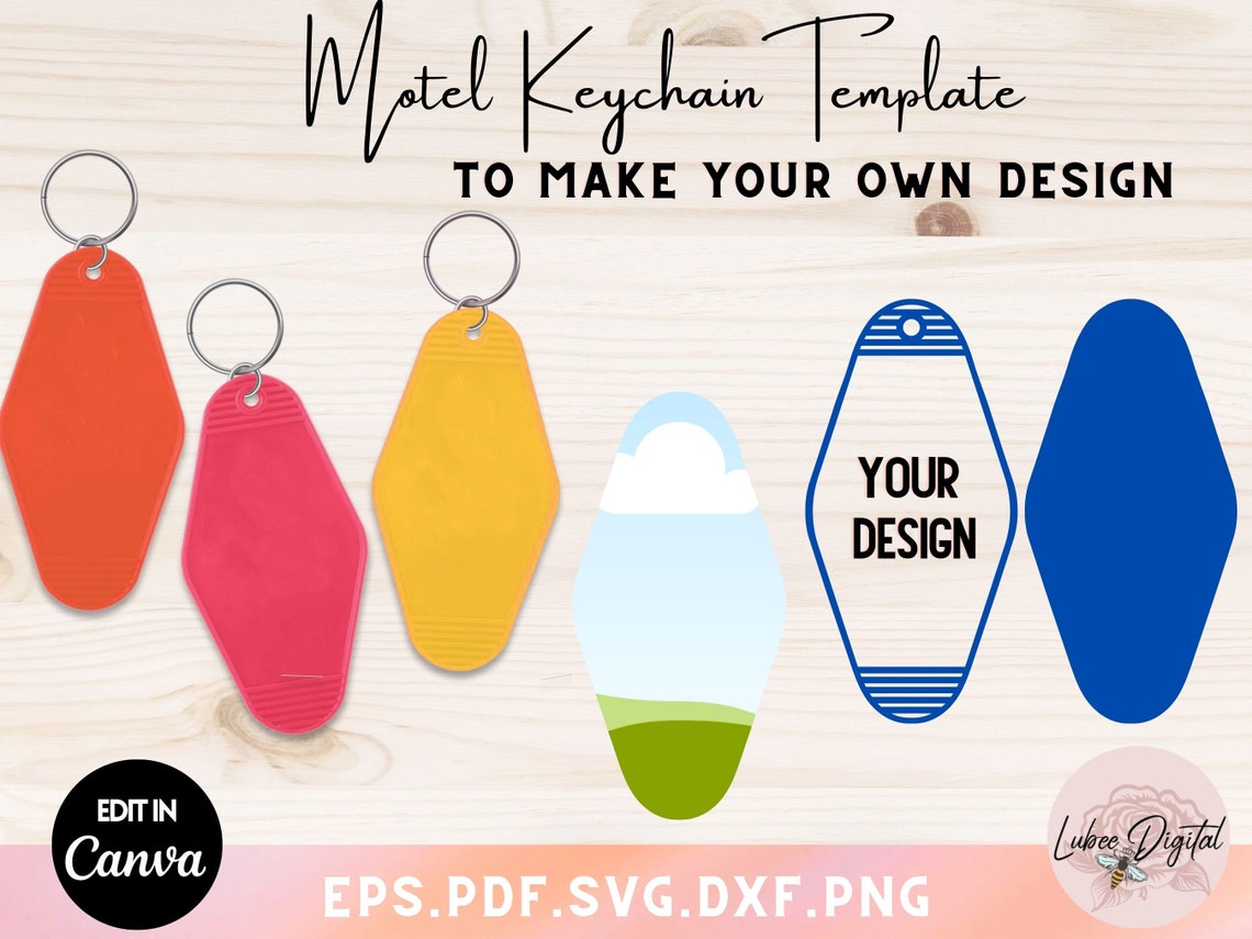 Motel Keychain Template SVG, Canva Editable Motel Keychain, Vintage ...