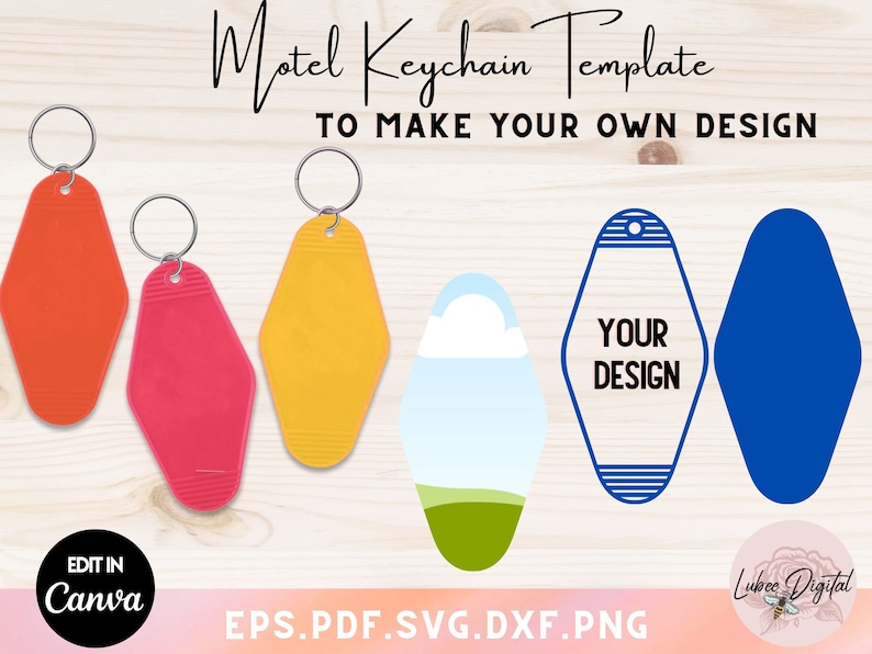 Motel Keychain Template SVG, Canva Editable Motel Keychain, Vintage ...
