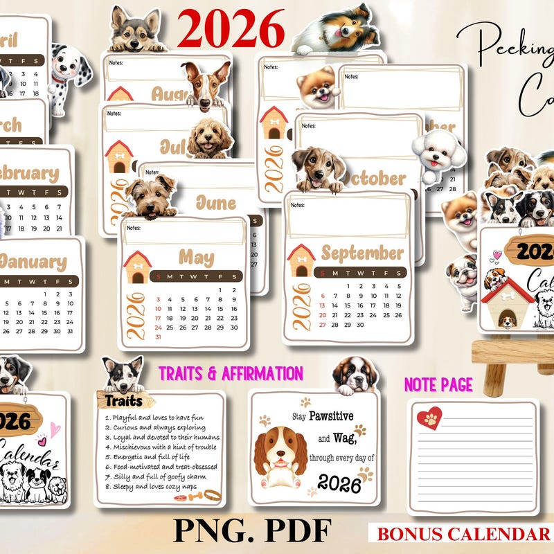The Paw Print 2026 Calendars - Etsy