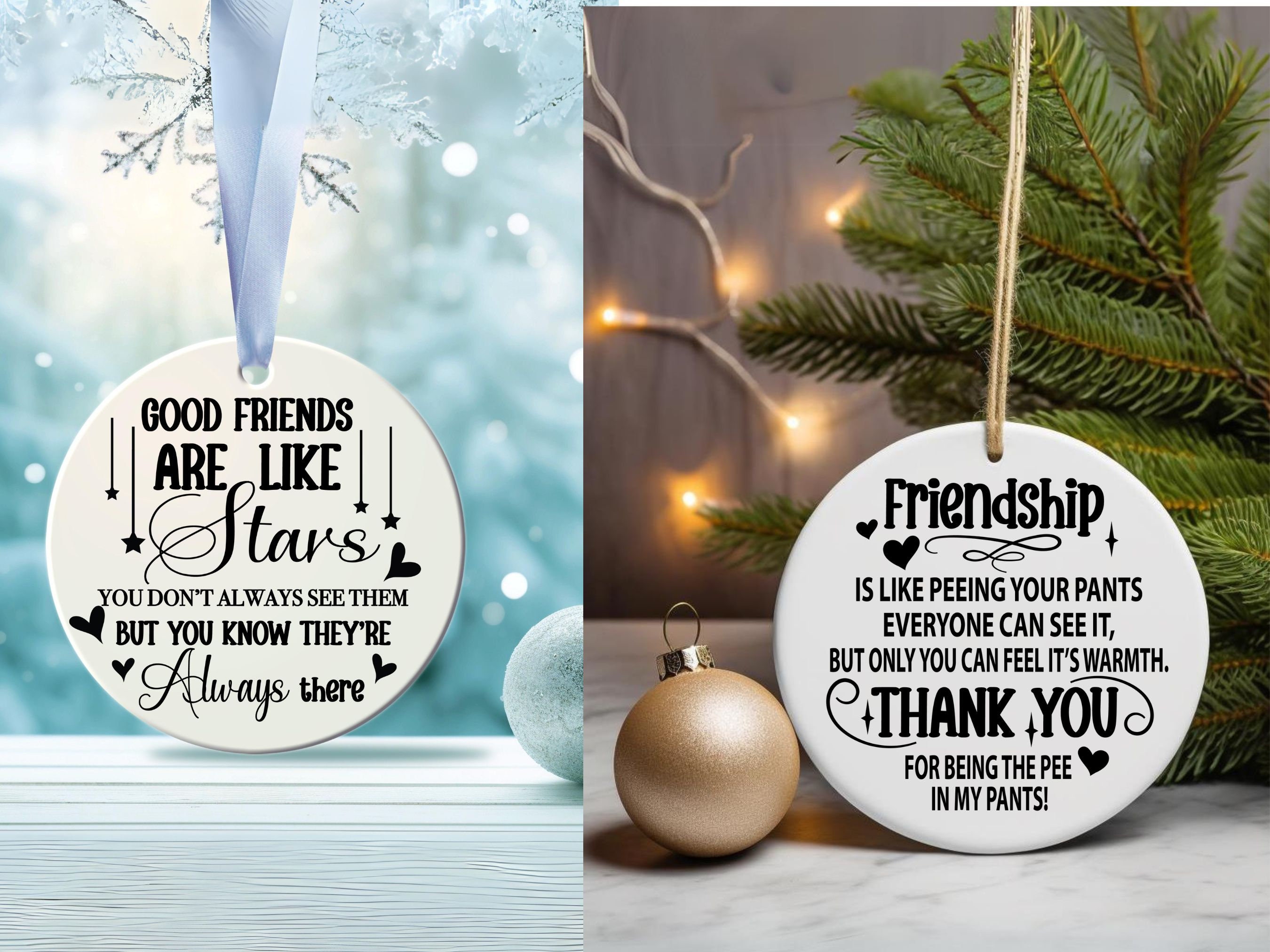 Besties Christmas Friendship Ornament SVG, Christmas Friendship ...