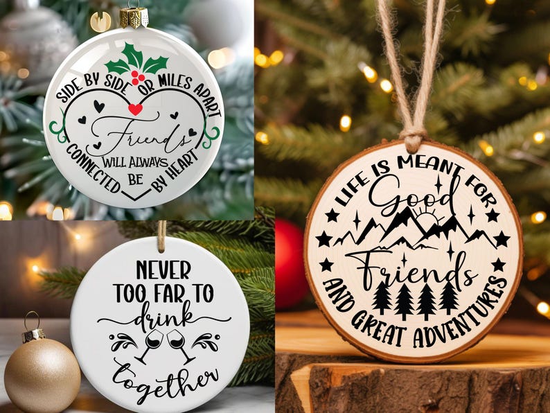 Besties Christmas Friendship Ornament SVG, Christmas Friendship ...