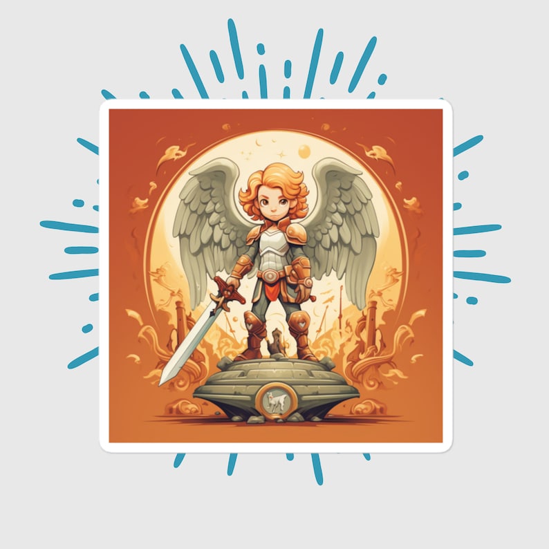St. Michael Cartoon Sticker: Catholic Gift for Kids - Etsy