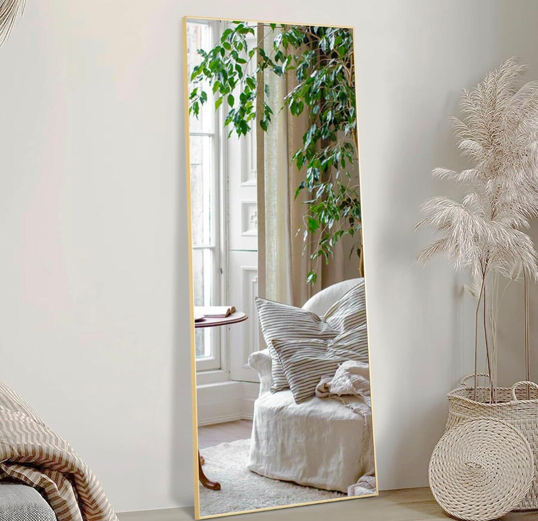 59x16 Full-length Mirror Gold Frame Floor - Etsy