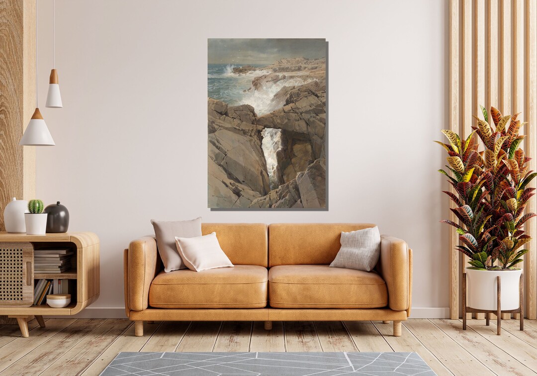 Spouting Rock, Newport, Rhode Island by William Trost Richards, William Trost Richards Canvas ...