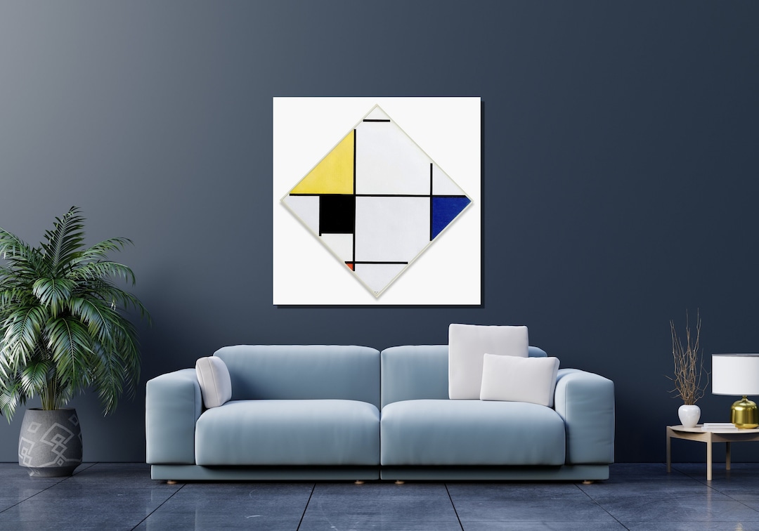 Piet Mondrian Lozenge Composition With Yellow, Black, Blue, Red, and ...