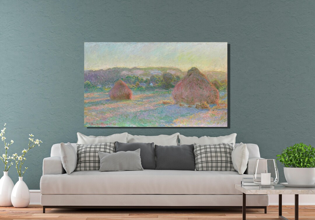 Claude Monet Canvas Wall Art, Monet the Stacks at Giverny, Canvas ...