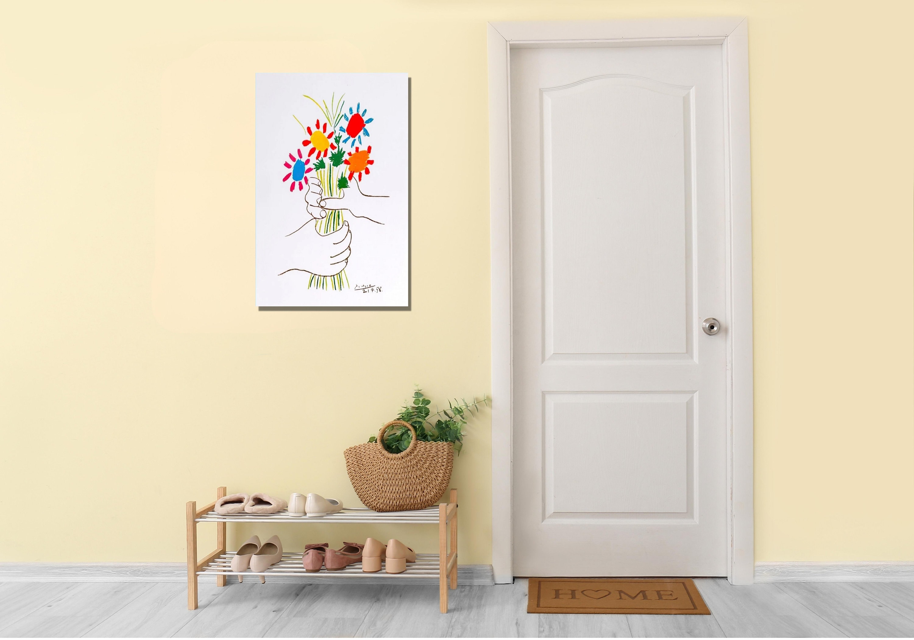 Pablo Picasso Canvas Wall Art, Pablo Picasso Bouquet of Peace Flowers ...