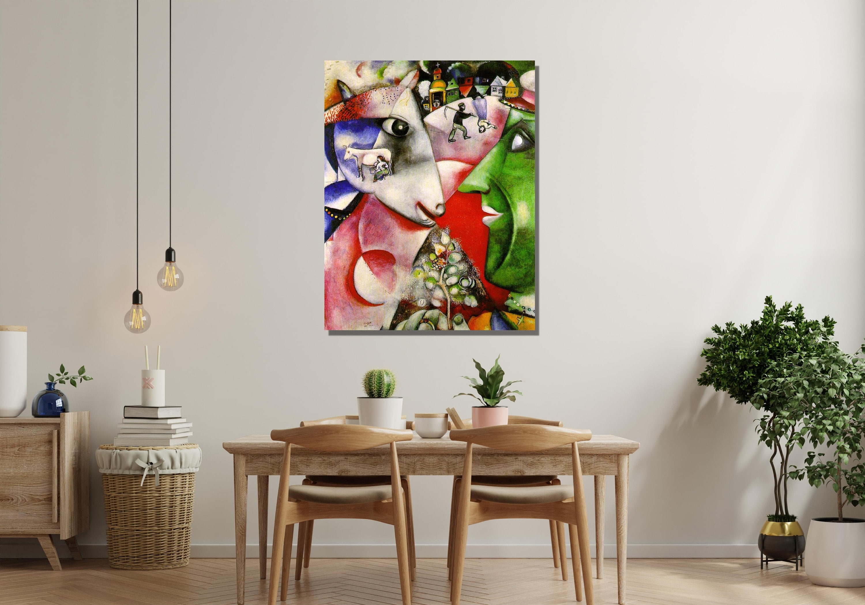 Marc Chagall Canvas Wall Art, Marc Chagall I and the Village ...