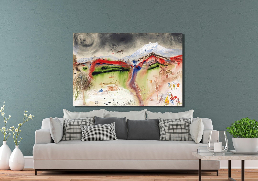 Salvador Dali Hiver Art Print, 4 Seasons, Salvador Dali Canvas Wall Art ...