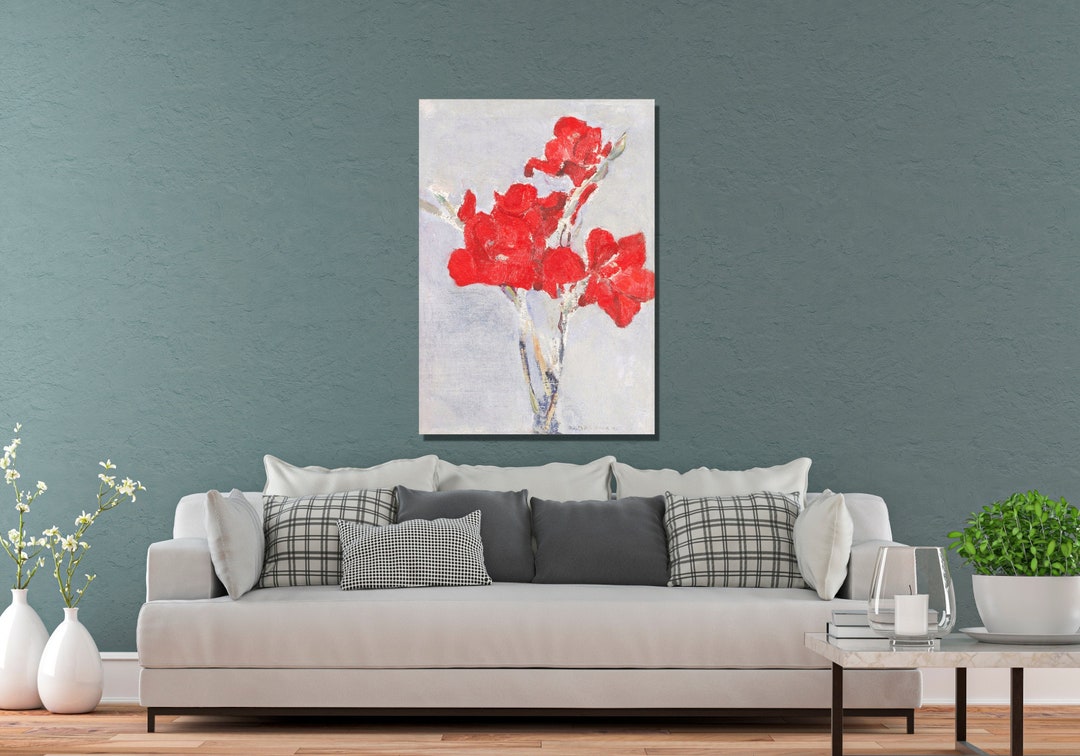 Piet Mondrian Red Gladioli Print: Expressionism Canvas Wall Art - Etsy