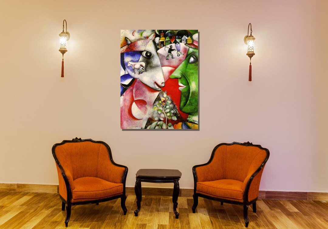 Marc Chagall Canvas Wall Art, Marc Chagall I and the Village ...