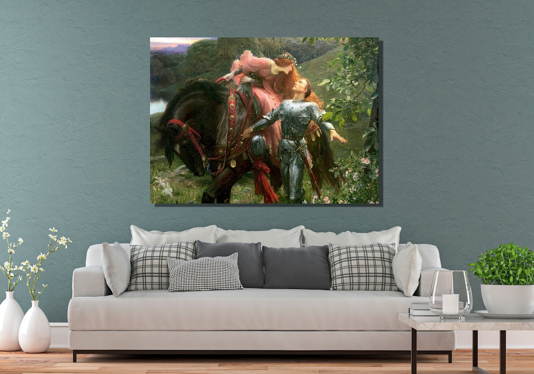 Knight and Maiden by Sir Frank Dicksee Canvas Wall Art, Frank Dicksee ...