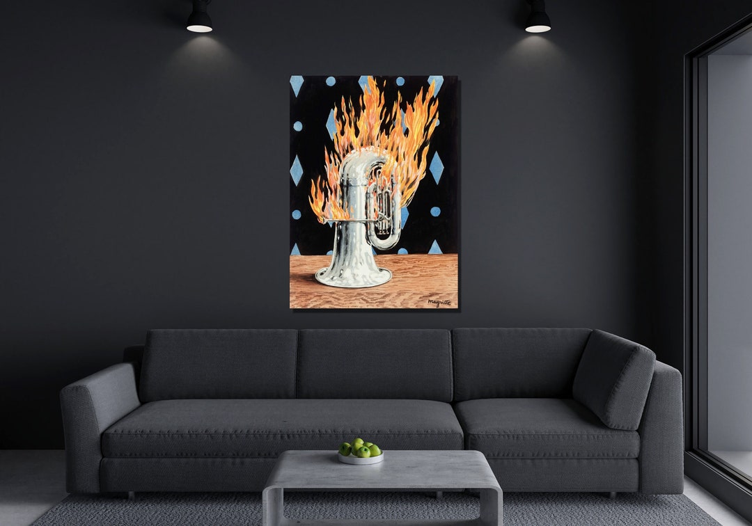 René Magritte Canvas Wall Art, the Discovery of Fire by Rene Magritte ...