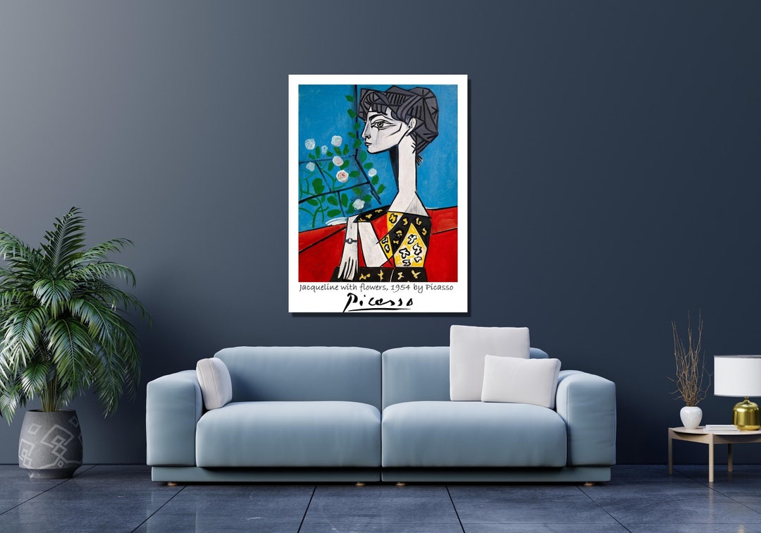 Pablo Picasso Canvas Wall Art, Pablo Picasso Floral Portrait of ...