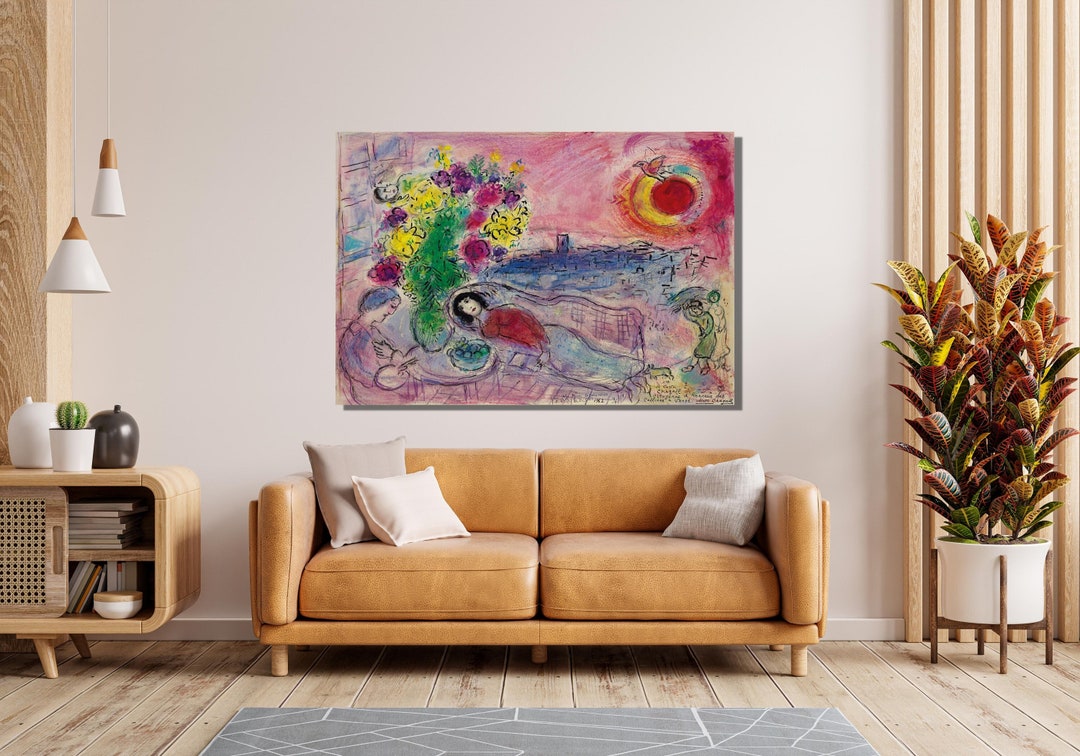 Marc Chagall Canvas Wall Art, Marc Chagall Color of Life, Expressionism ...