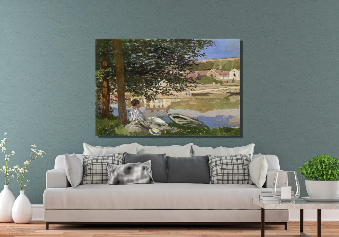 Claude Monet Canvas Wall Art, Monet Bank of the Seine, Canvas Poster ...