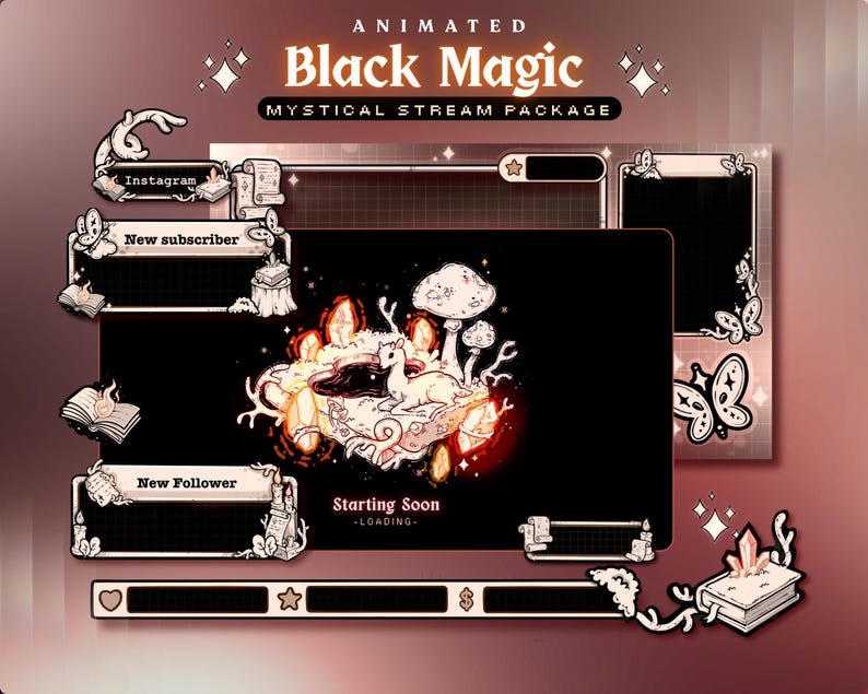 Black Magic Stream Package for Twitch | Witchy Mystical Theme ...